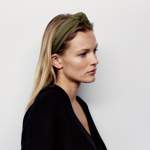 Zara | Accessories | Nwt Zara Green Lined Rigid Headband With Knot ...